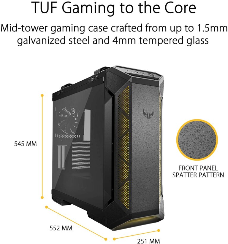 ASUS TUF GAMING GT501 Mid-Tower RGB Gaming Case - Black