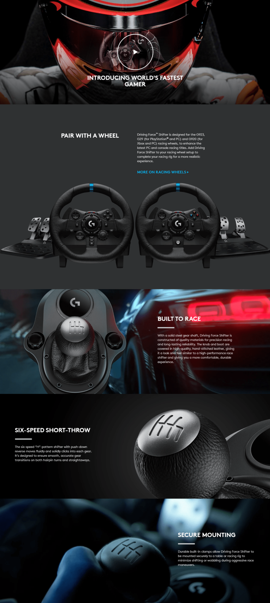 Logitech G Driving Force Shifter for G923, G29 and G920 Racing Wheels