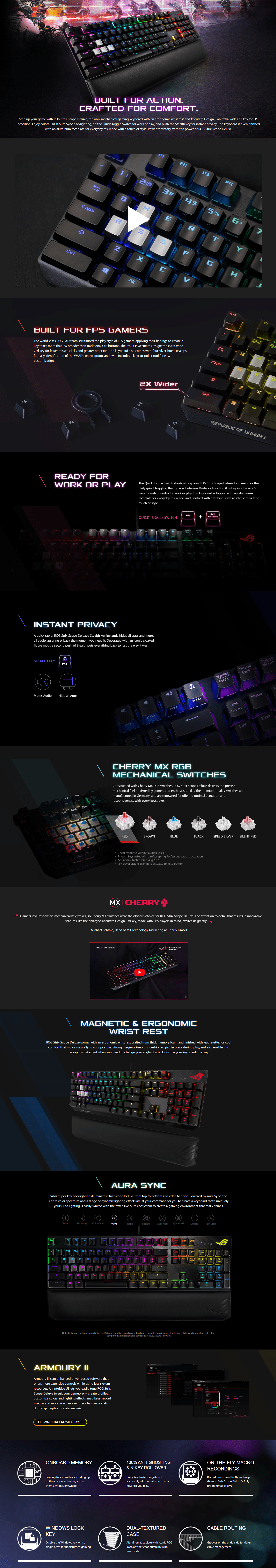 Asus ROG Strix Scope Deluxe Cherry MX Red RGB Mechanical Gaming Keyboard