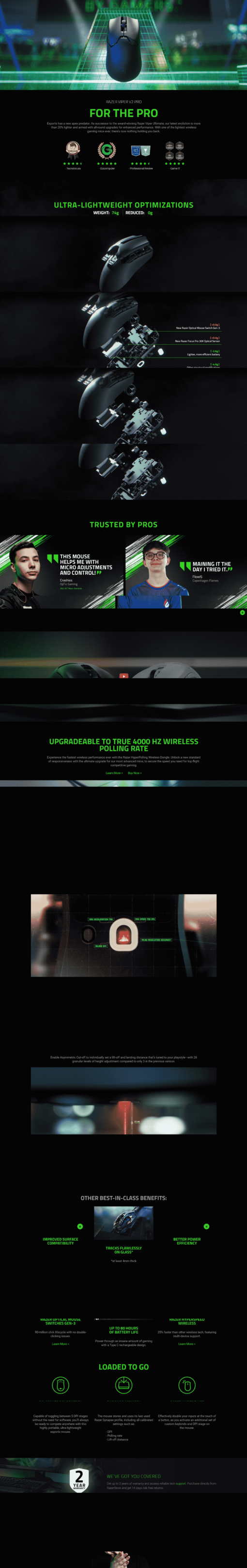 Razer Viper V2 Pro HyperSpeed Wireless Gaming Mouse - Black - Free Shipping