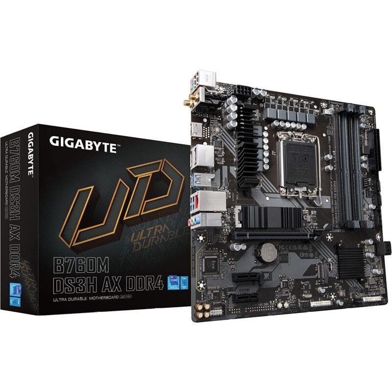 GIGABYTE B760M DS3H AX DDR4 (rev. 1.x) 13th and 12th Gen LGA 1700 Intel Motherboard