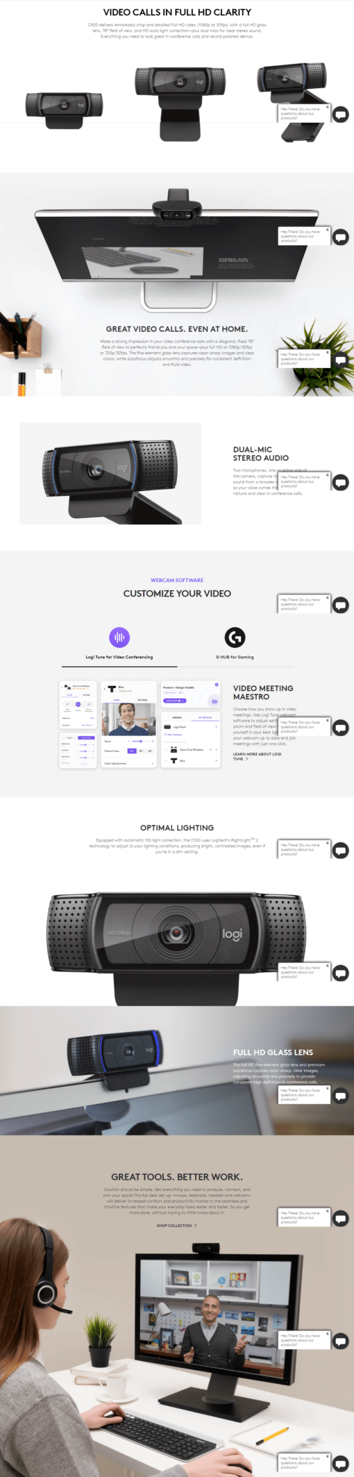 Logitech C920 Pro Full HD 1080p Webcam