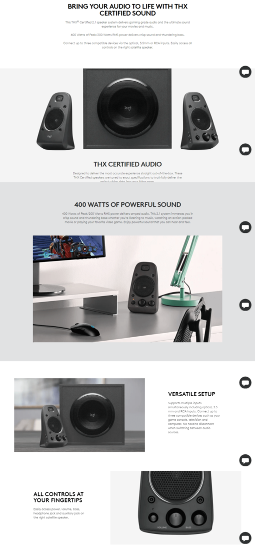 Logitech Z625 with Subwoofer and Optical Input Speaker System