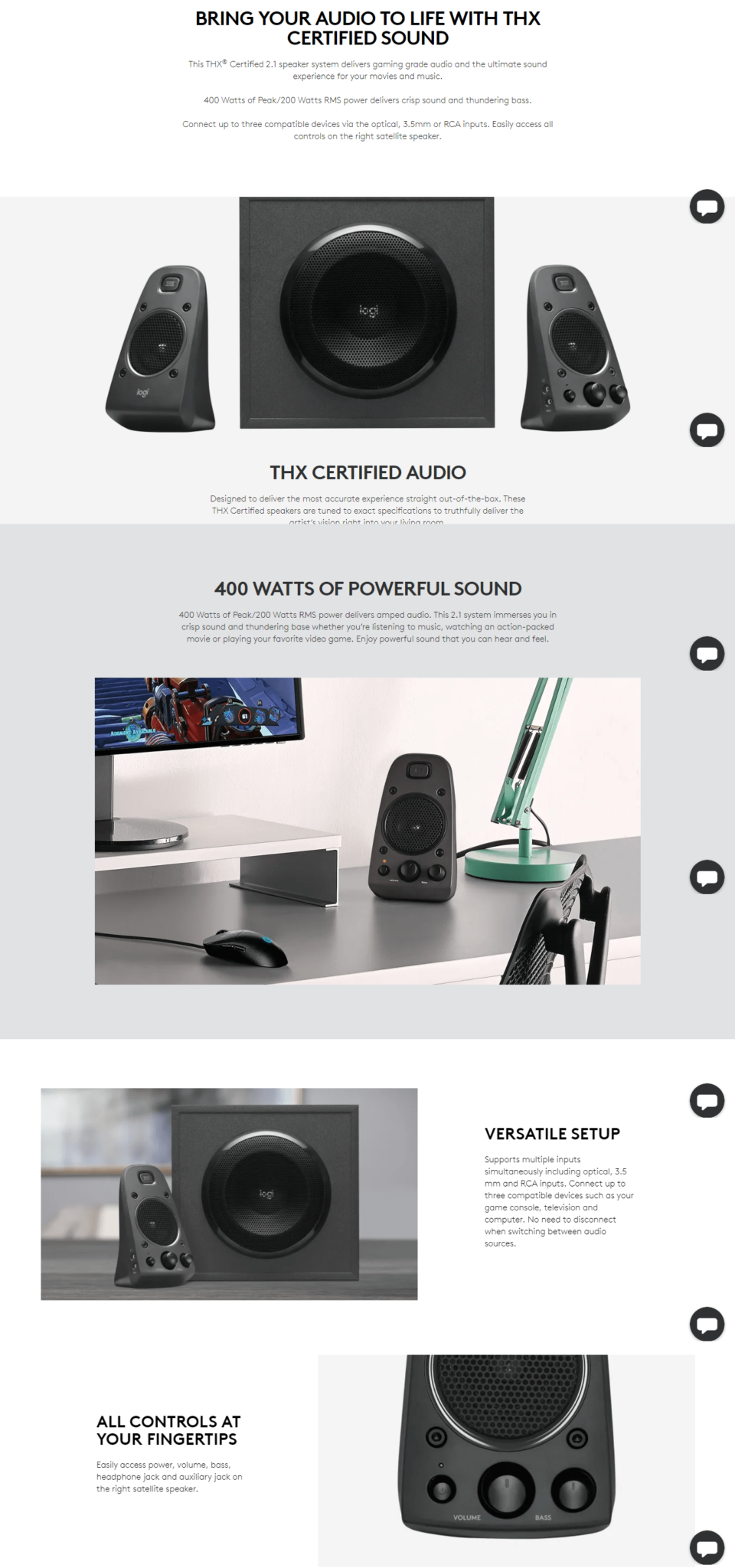 Logitech Z625 with Subwoofer and Optical Input Speaker System