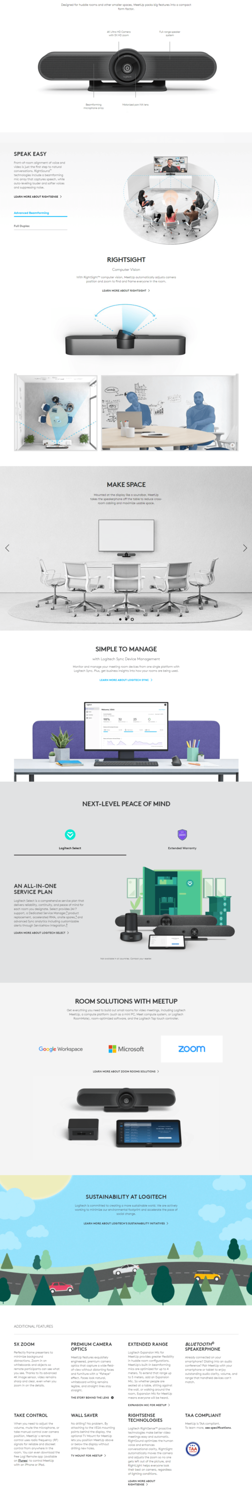 Logitech MeetUp All-In-One 4K 120° FOV Lens Conference Cam