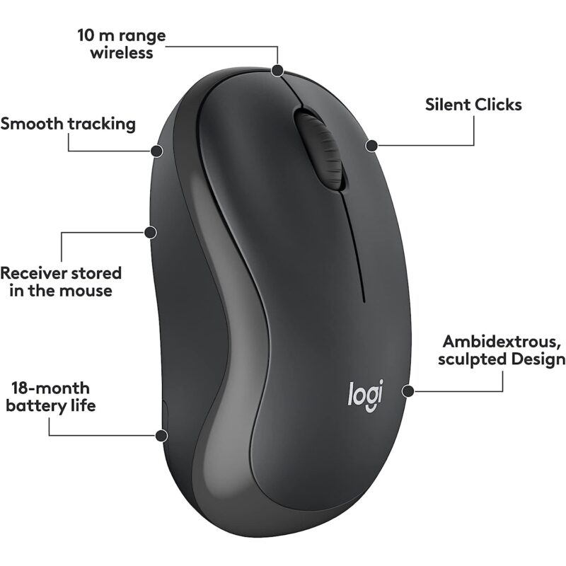 Logitech Mk295 Silent Wireless Keyboard Mouse Combo Graphite