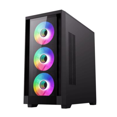GameMax Defender TG Micro-ATX Gaming PC Case - 4 ARGB Fans Pre-installed
