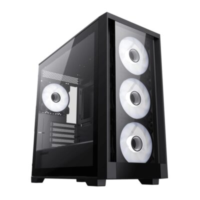 GameMax Defender TG Micro-ATX Gaming PC Case - 4 ARGB Fans Pre-installed
