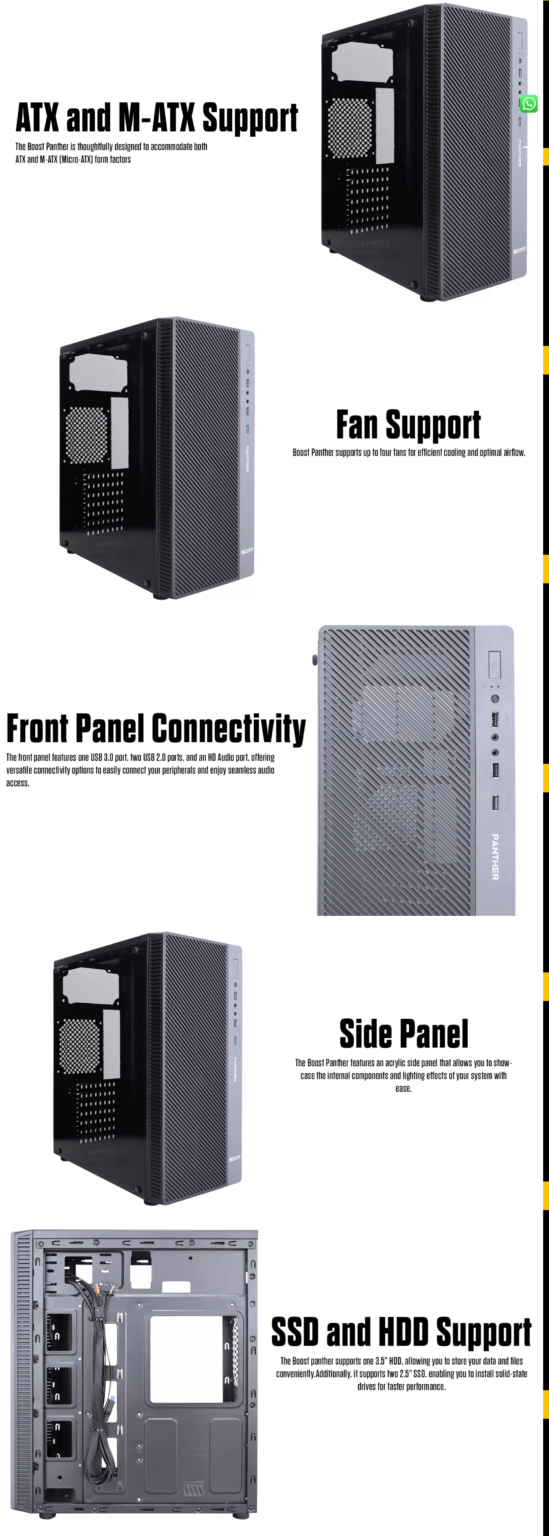 Boost Panther ATX and M-ATX PC Case With Acrylic Side Panel
