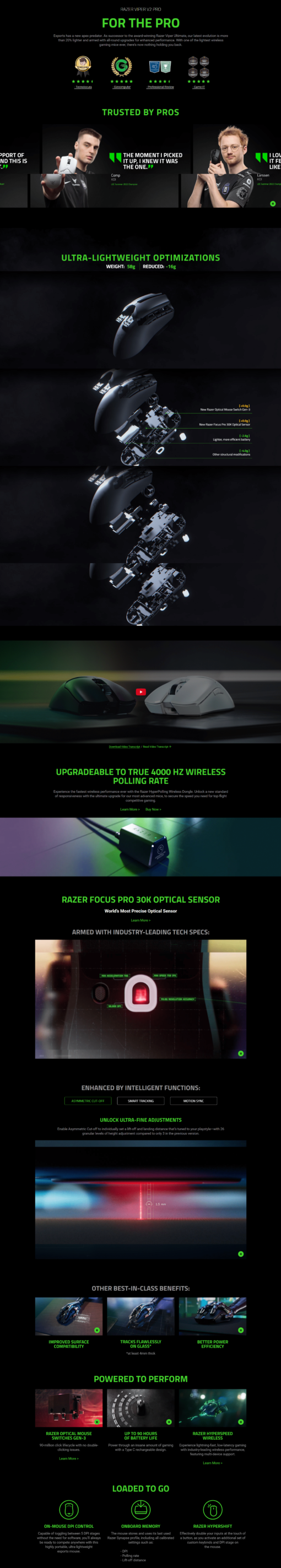 Razer Viper V2 Pro HyperSpeed Wireless Gaming Mouse - White - Free Shipping