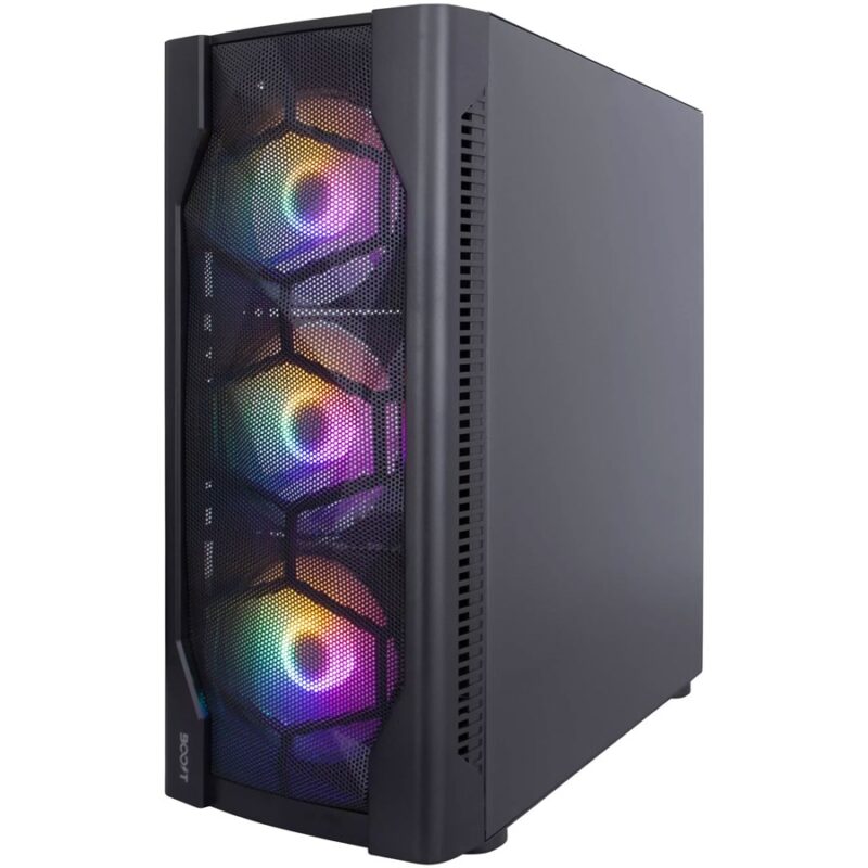 Boost Lion with 4 RGB Fan ATX Gaming Case Black