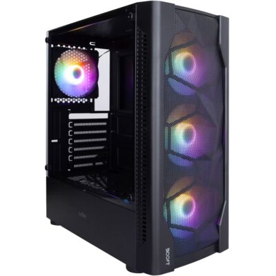 Boost Lion with 4 RGB Fan ATX Gaming Case Black