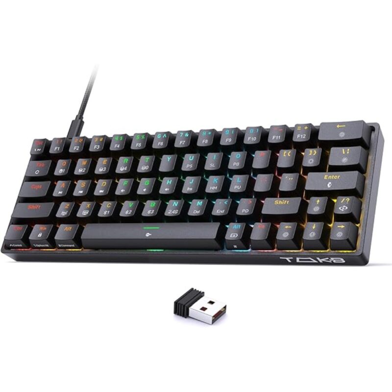 TMKB T63 Gaming Keyboard Wireless,Triple Mode BT5.0/2.4G/USB-C ...