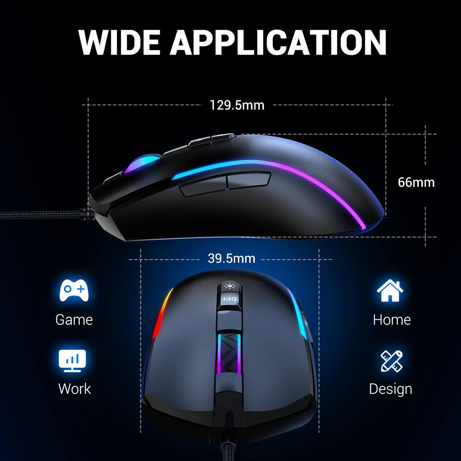 EKSA EM110 RGB Gaming Mouse – Wired