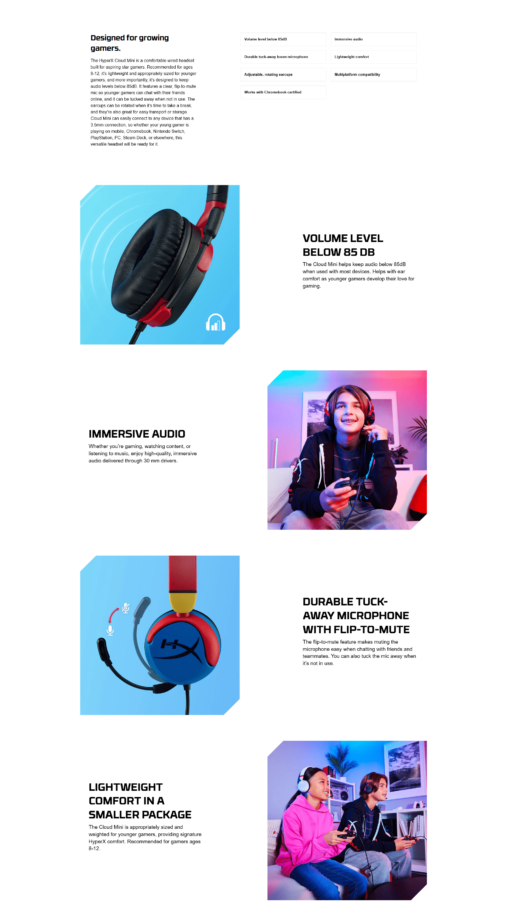 HyperX Cloud Mini Wireless Gaming Headset for Kids