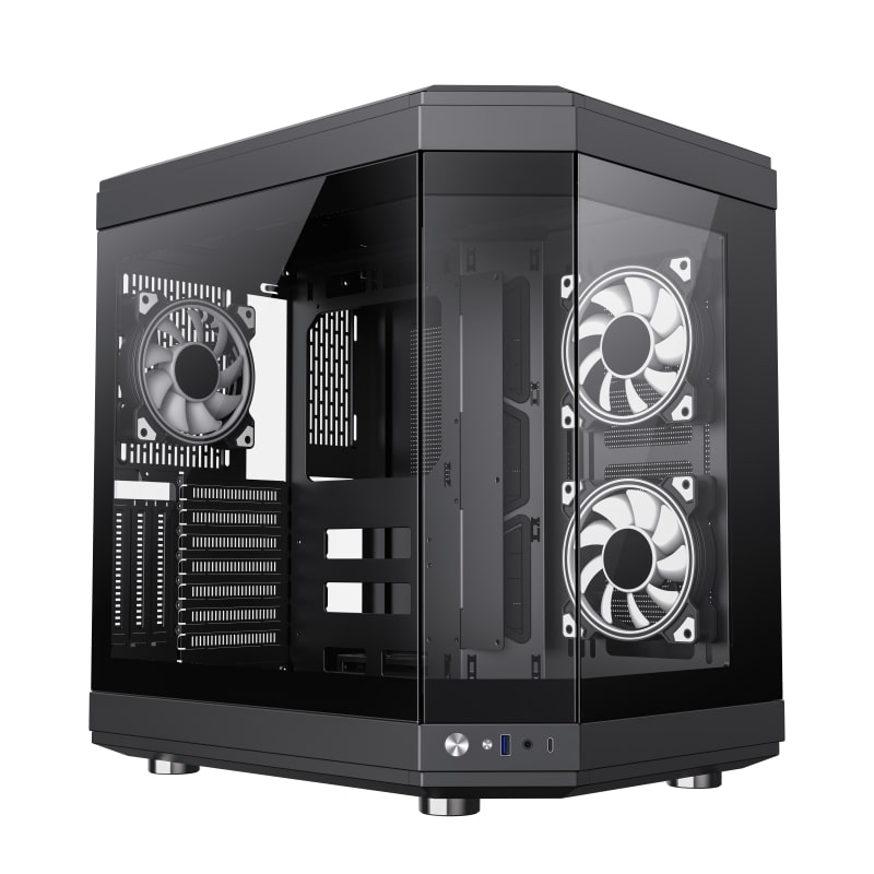 GameMax HYPE Premium Mid-Tower ATX PC case - Black - 3 ARGB Fans Pre-Installed
