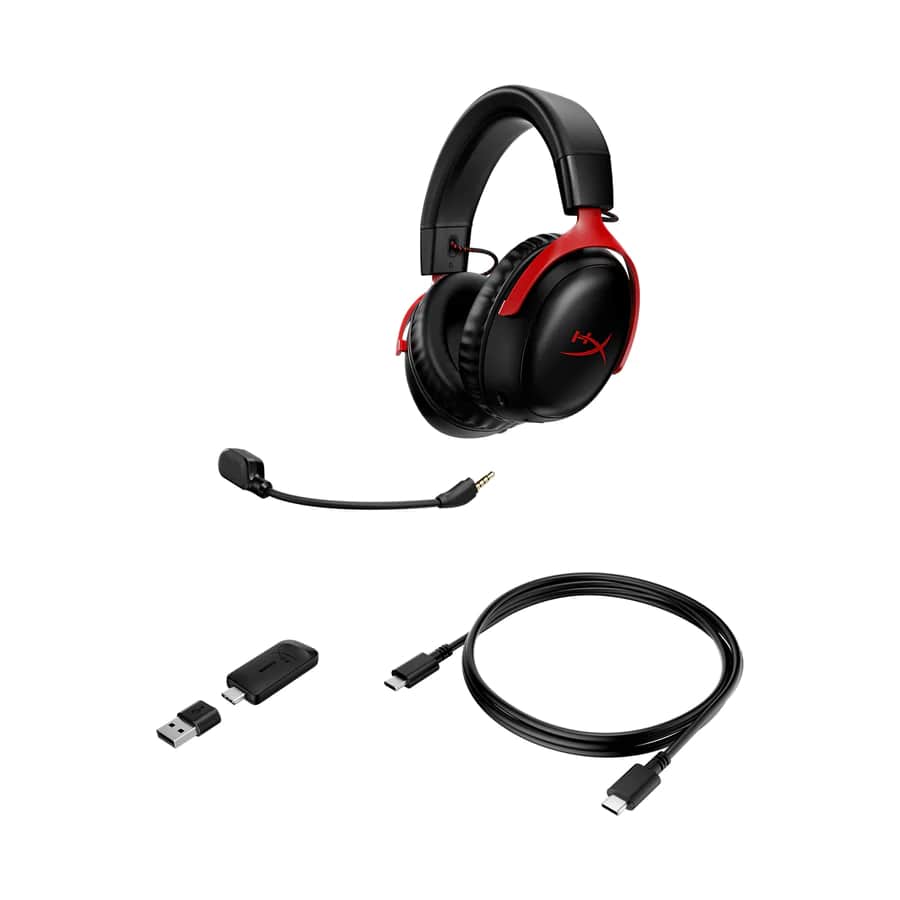 HyperX Cloud III – Wireless Gaming Headset – Black/Red